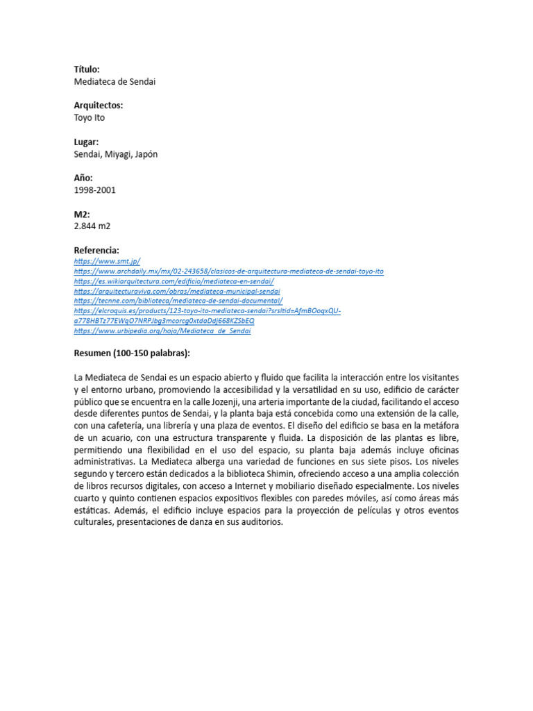 Mediateca de Sendai | PDF