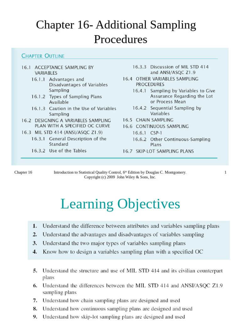 Additional Sampling Procedures in SQC | PDF | Sampling (Statistics ...