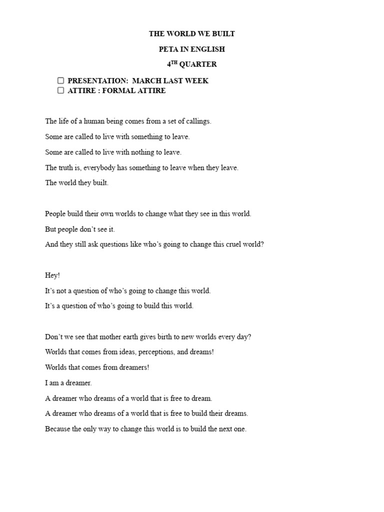 The World We Built | PDF