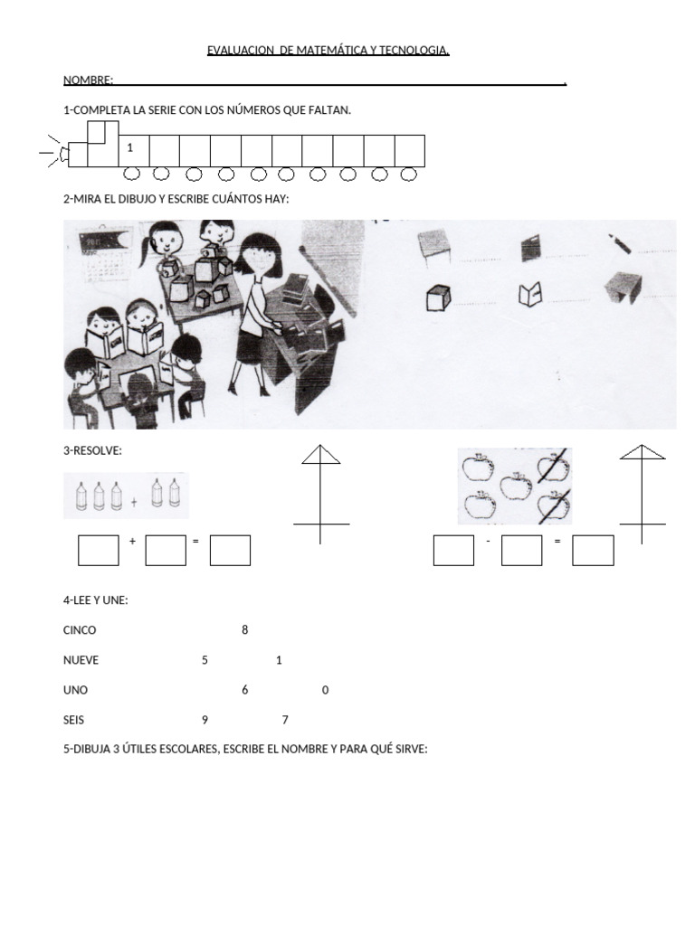 Eval - de Mat.y Tec - Leng.unid.2 Pa 1° | PDF