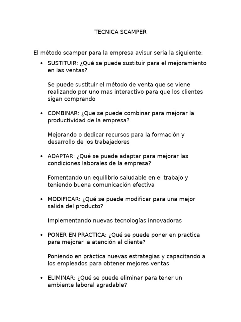 Tecnica Scamper | PDF