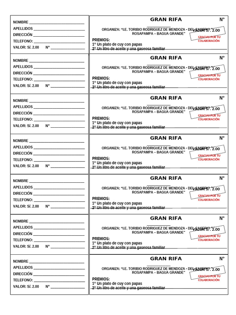 Modelo de Rifa Final | PDF