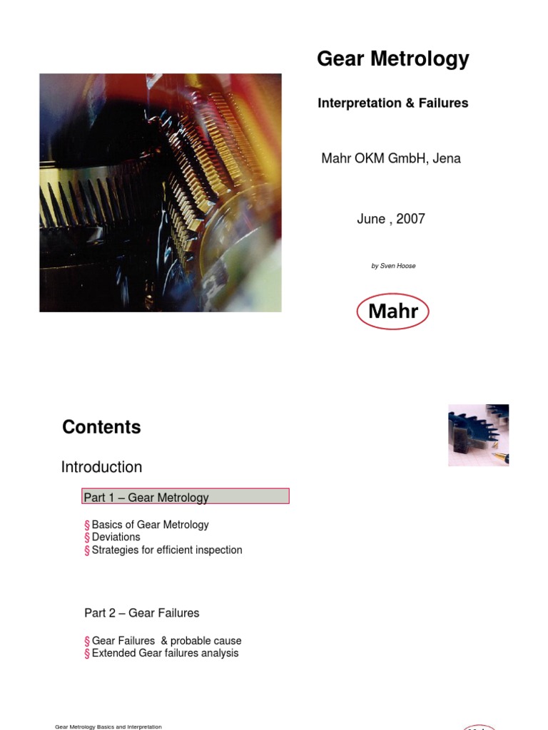 Gear Lead and Profile Inspection Guide | PDF | Gear | Fracture