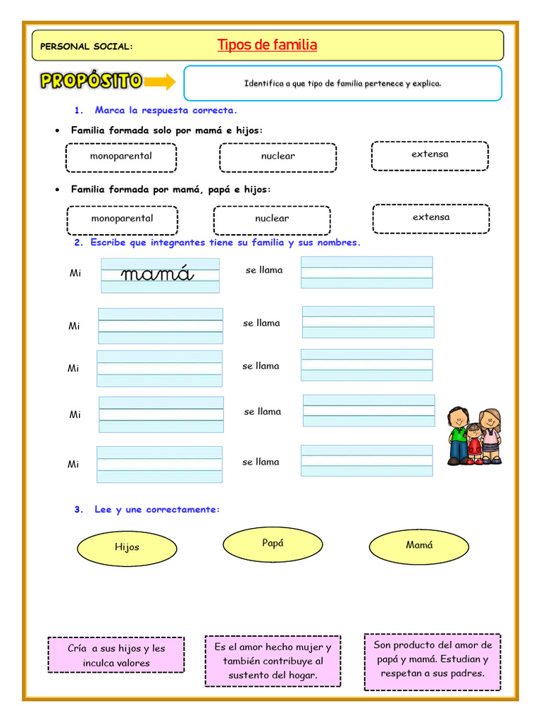 Lunes - s1 Ficha d1 Ps Tipos de Familia | PDF