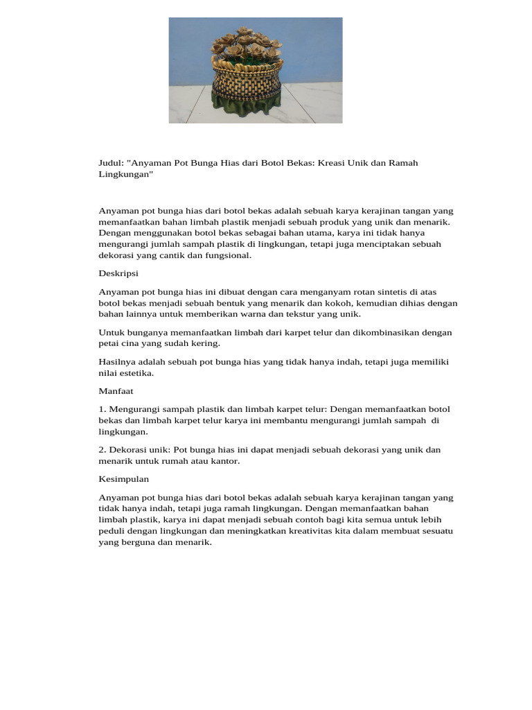 Anyaman POT Bunga | PDF