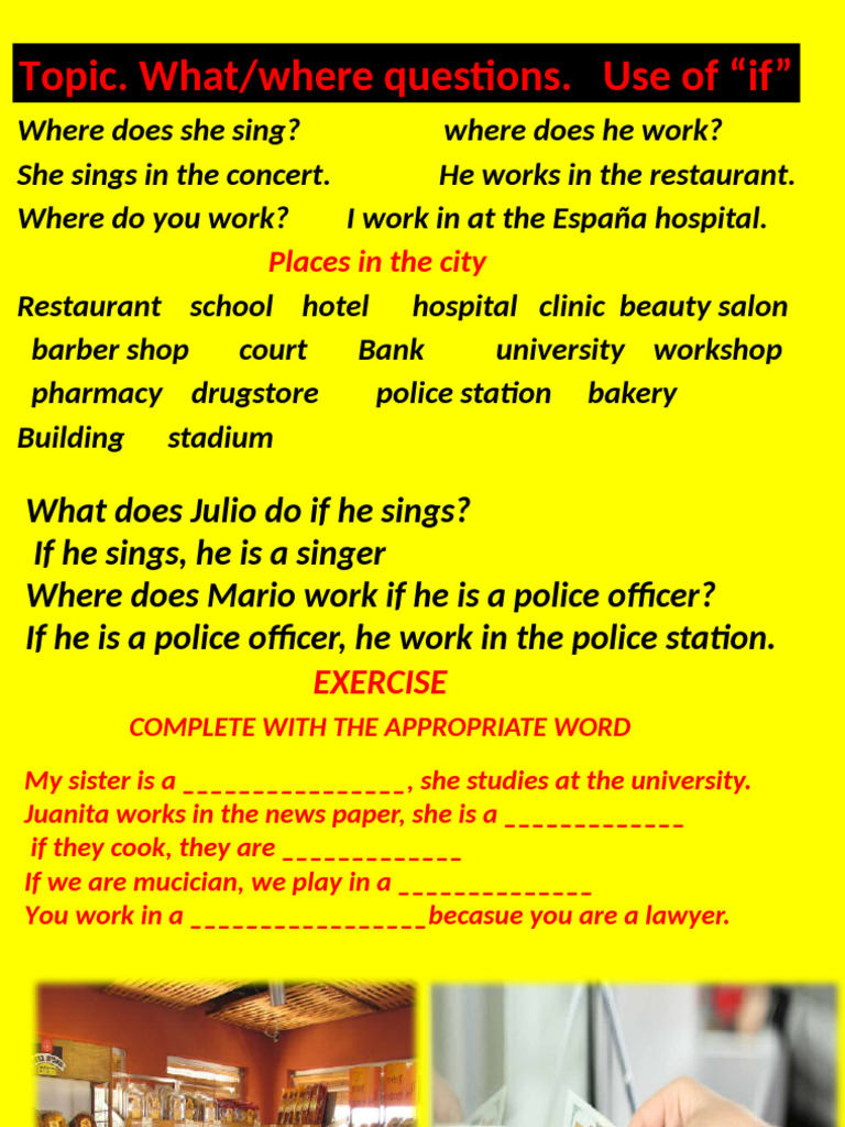 Places in The City and Use of Where and What 9no Grade | PDF