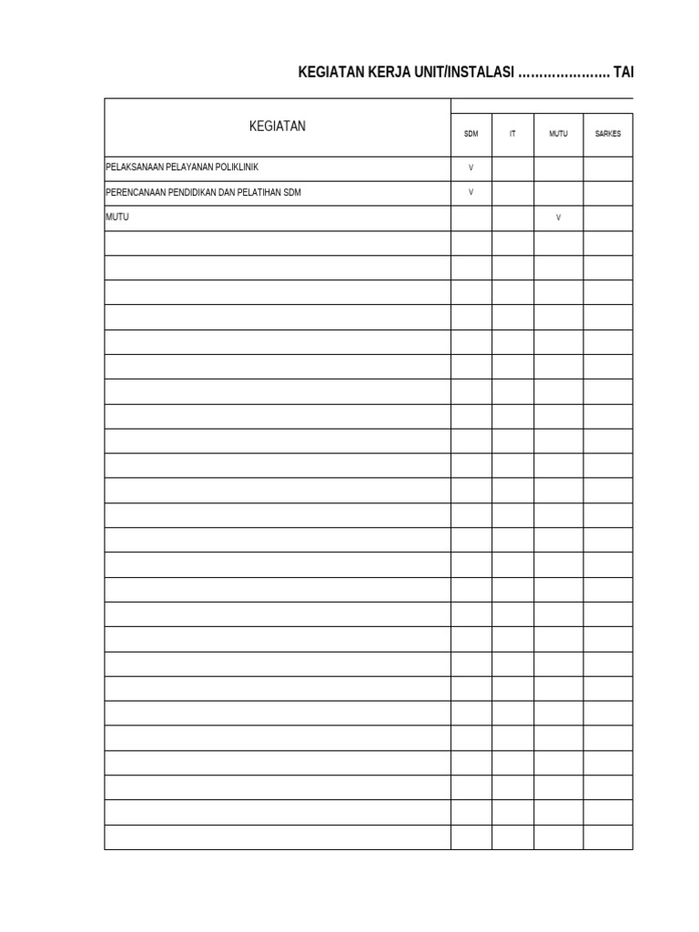 Schedule Program Kerja Unit 2025 | PDF