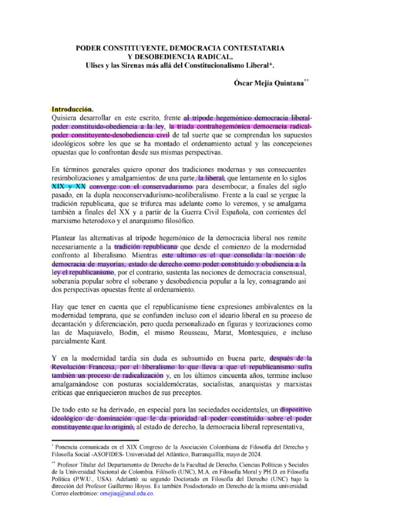 Cátedra Poder Constituyente | PDF