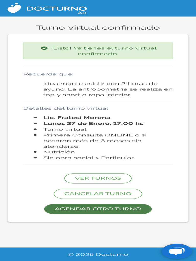 Turno Confirmado - Docturno | PDF
