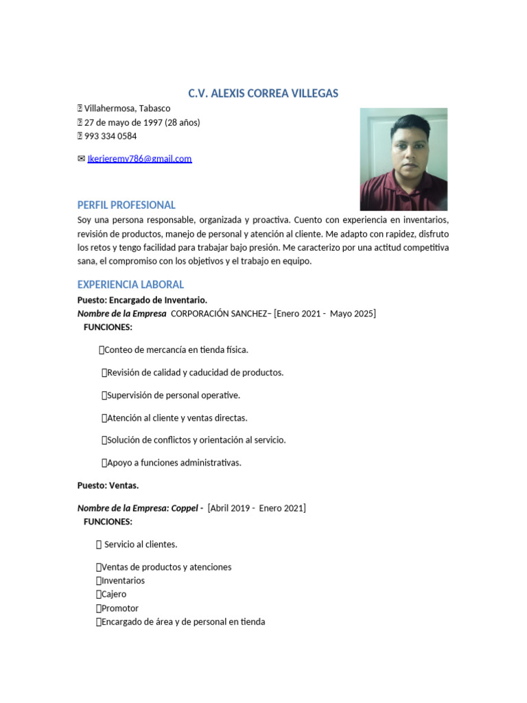 CV Alexis Correa Villegas | PDF