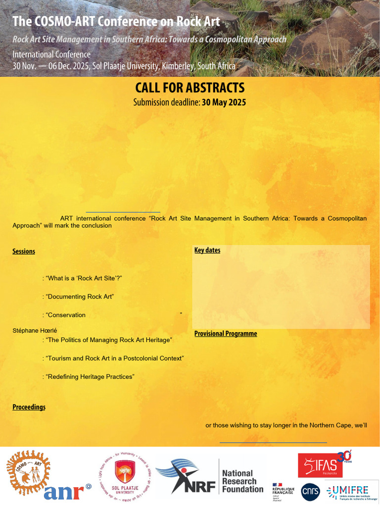 Abstracts Are Invited - COSMO-ART Conference On Rock Art | PDF | Rock ...