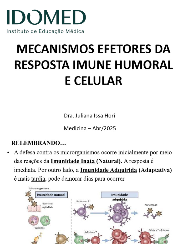 Aula_Mecanismo_efetor_resposta_imune_celular_e_humoral_-_Juliana[1 ...