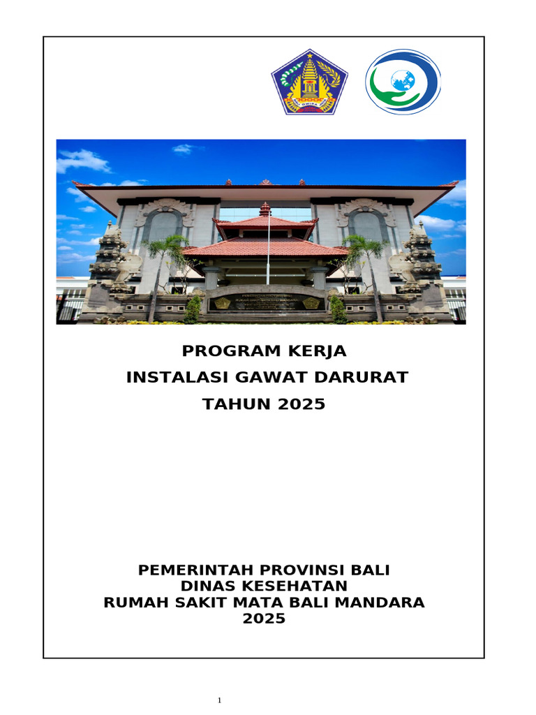 Cover Program Kerja Igd 2025 | PDF
