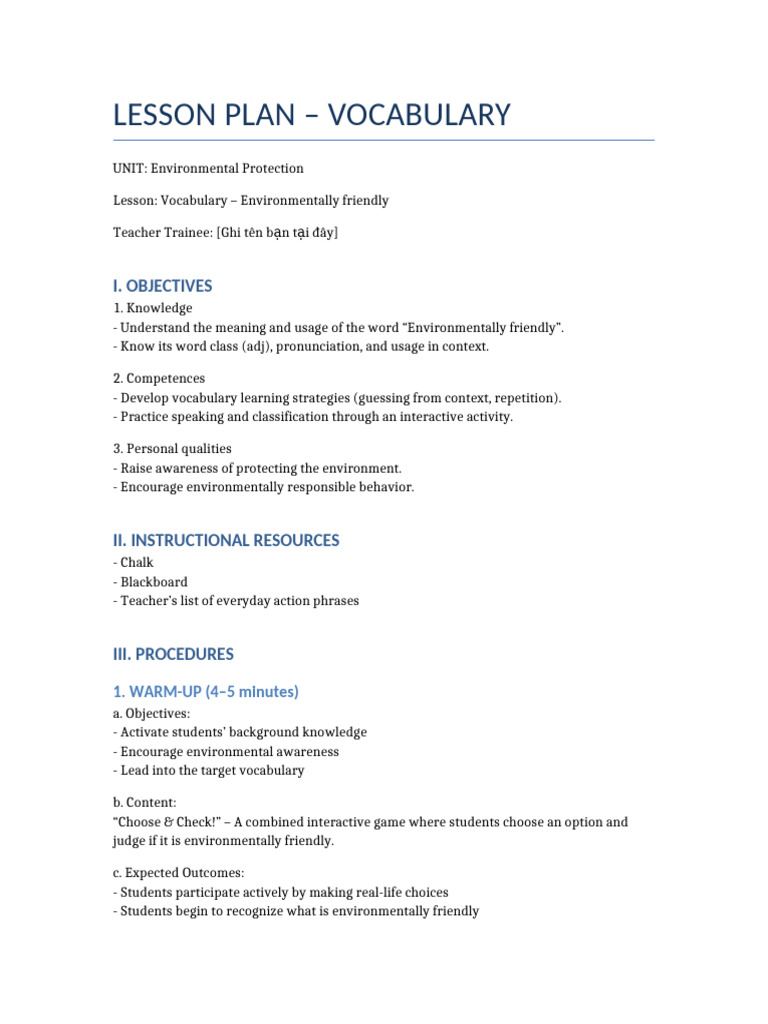Lesson Plan Optimized Warm Up | PDF