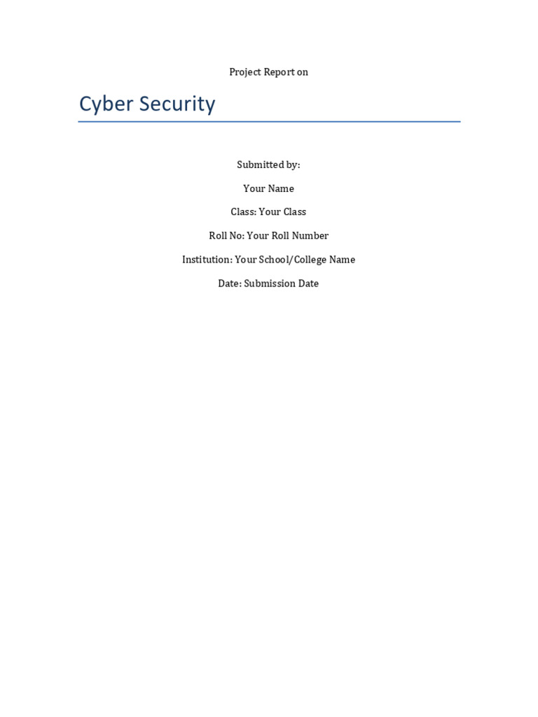 Cyber Security Project Report | PDF | Security | Computer Security