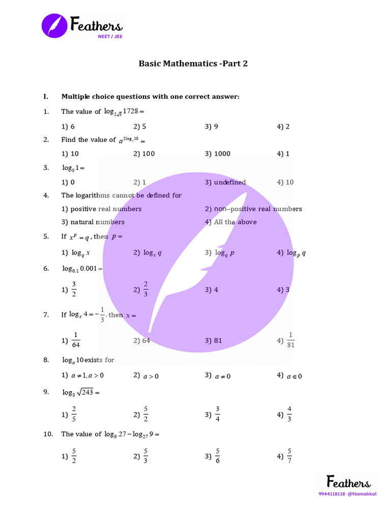 Basic Mathematics Part - 2 | PDF