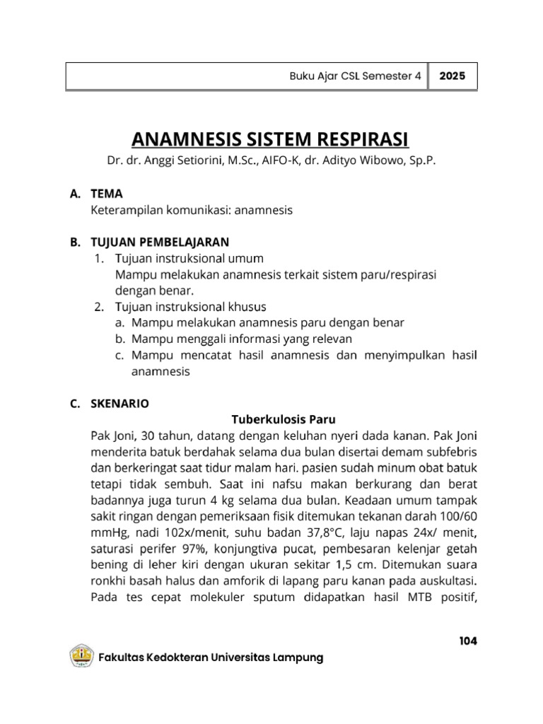 2025 - Buku Ajar Mahasiswa CSL 4 (Materi Paru) | PDF