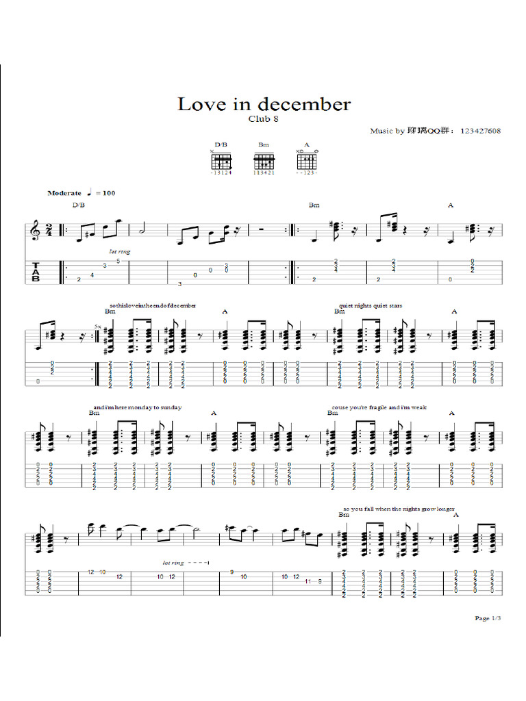 Love in December Guitar | PDF