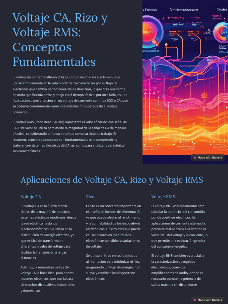 Voltaje CA Rizo y Voltaje RMS Conceptos Fundamentales | PDF | Corriente ...
