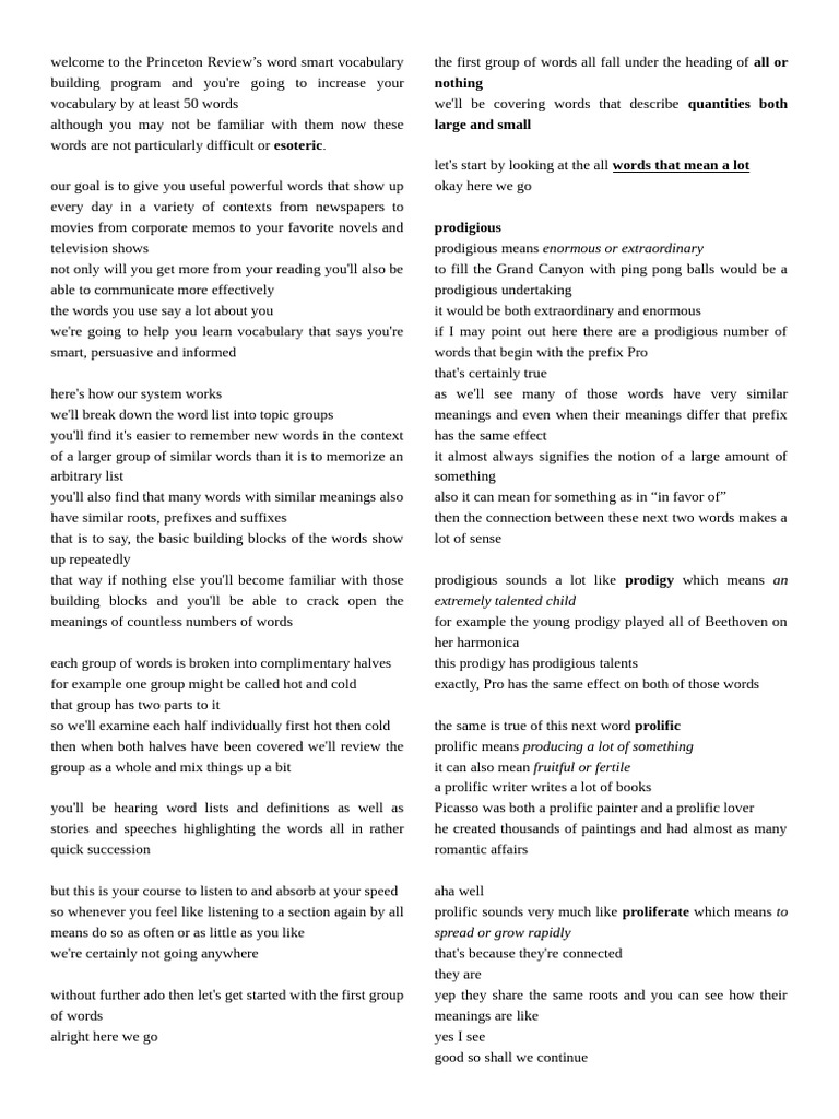 Word Smart Vocabulary Building - Part 1 | PDF | Vocabulary | Nihilism