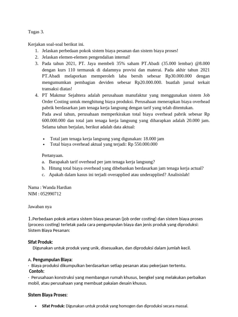 Tugas 3 Wanda H Ekma 4115 | PDF