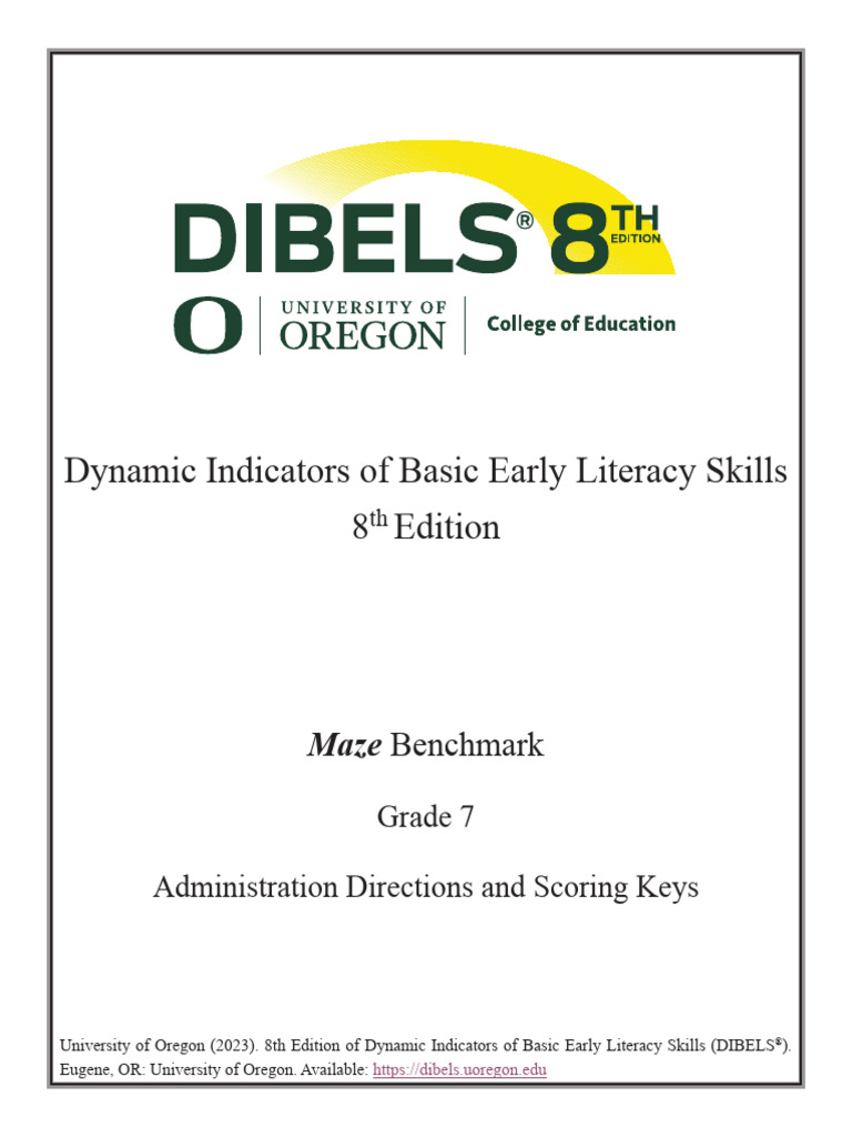 DIBELS 8th Edition Maze Directions | PDF