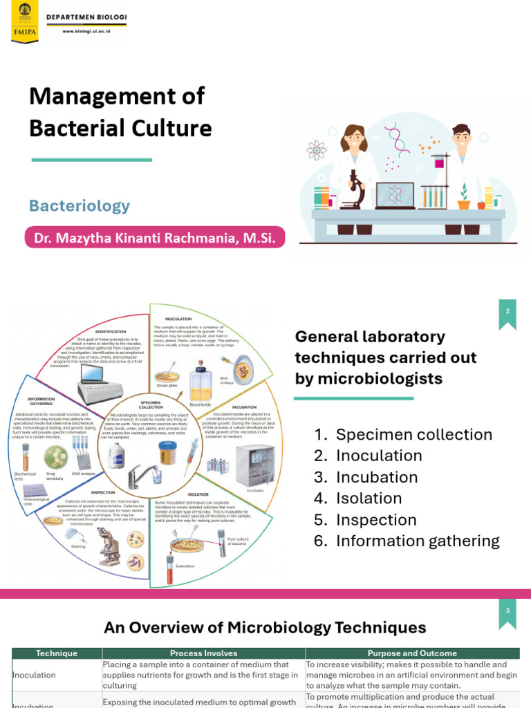 Topic 8 - Bacterial Culture Management - ATA 2024 2025 - MKR | PDF | Growth Medium | Agar
