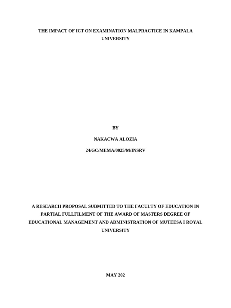 THE IMPACT OF ICT ON EXAMINATION MALPRACTICE IN UNIVERSITY For NAKACWA ...