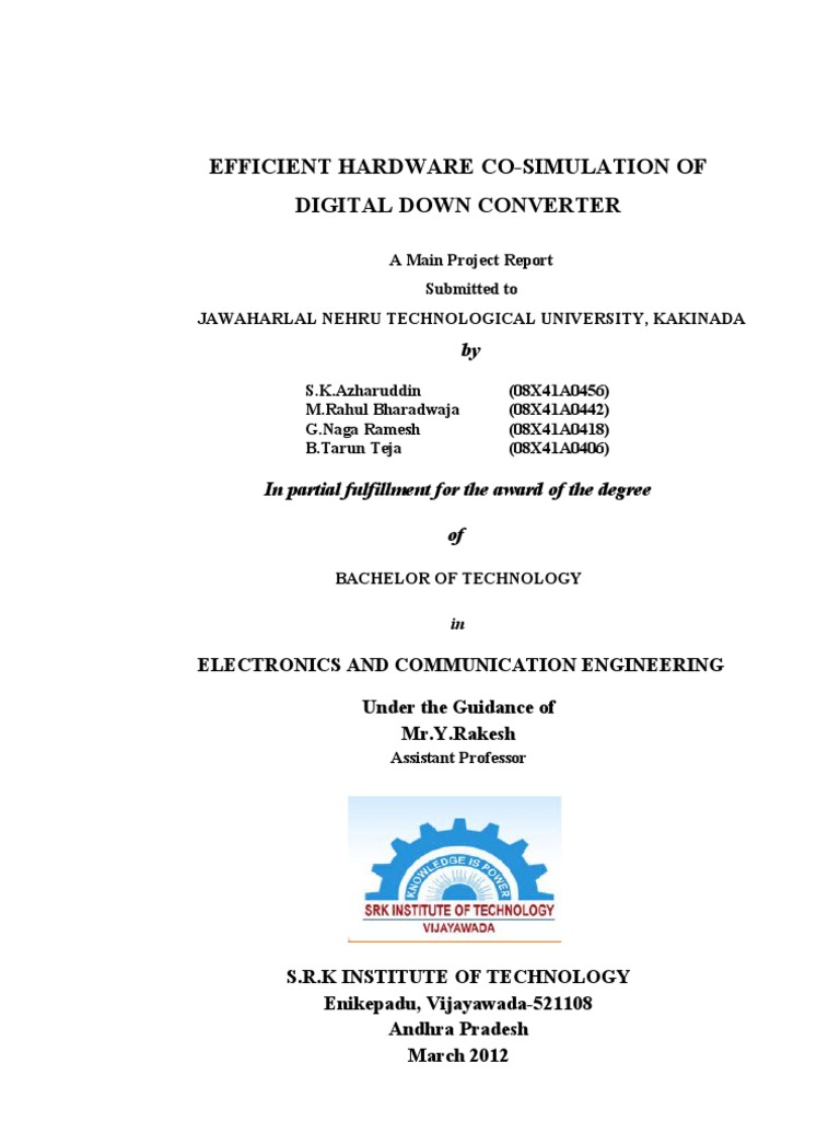 Efficient Hardware Co-Simulation of Digital Down Converter | PDF