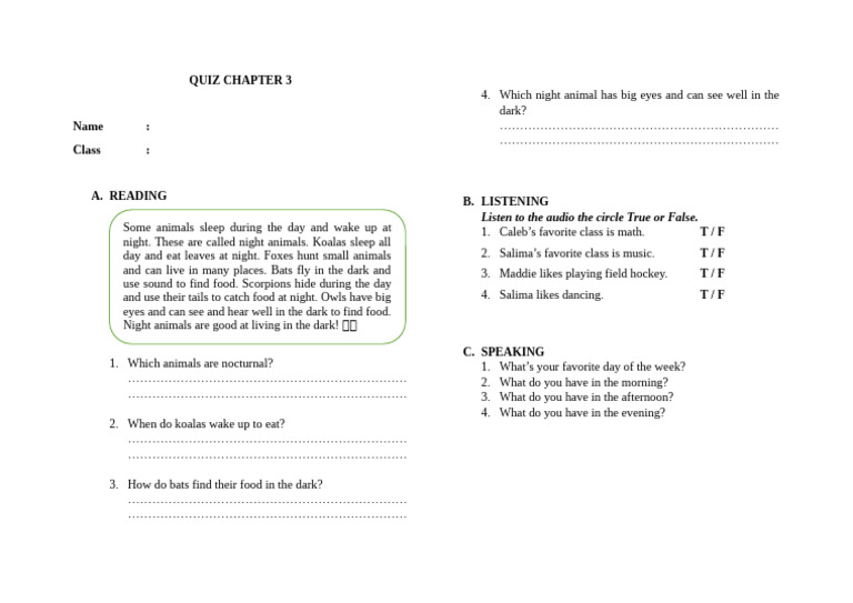 Quiz Chapter 3 | PDF