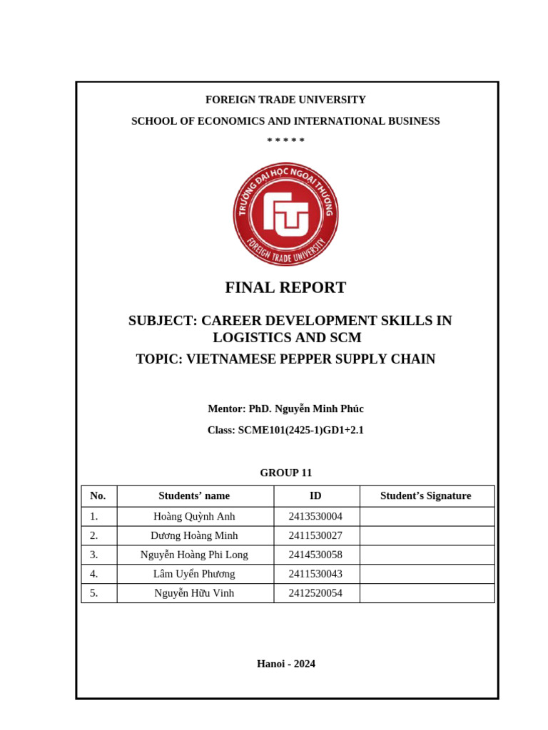 Vietnamese Pepper Supply Chain Analysis | PDF | Agriculture | Black Pepper
