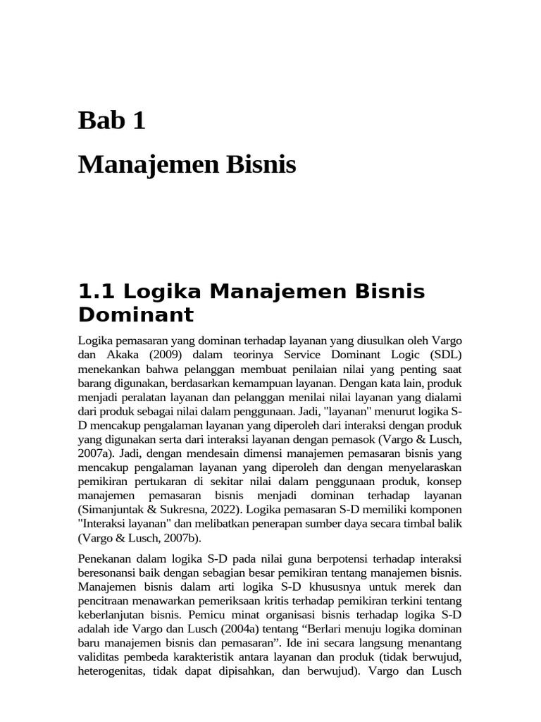 Contoh Bab 1 Manajemen Bisnis | PDF
