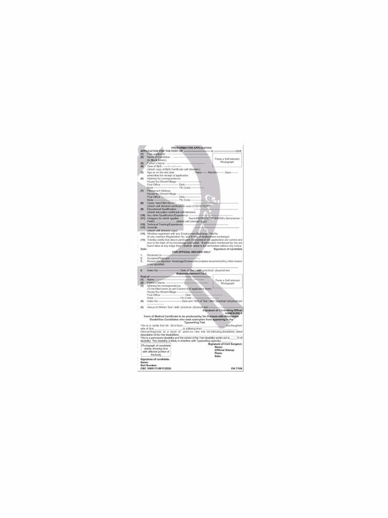 A4 Professional Application Form | PDF