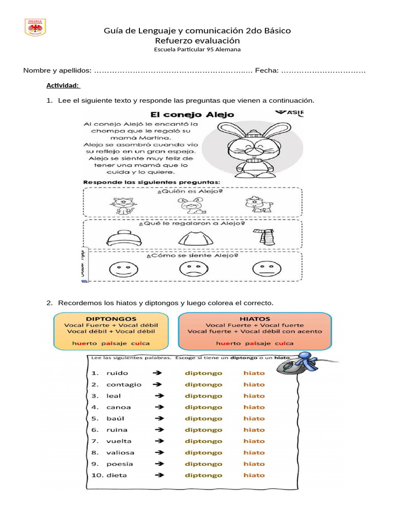 Guia Lenguaje 2do Repaso Prueba | PDF