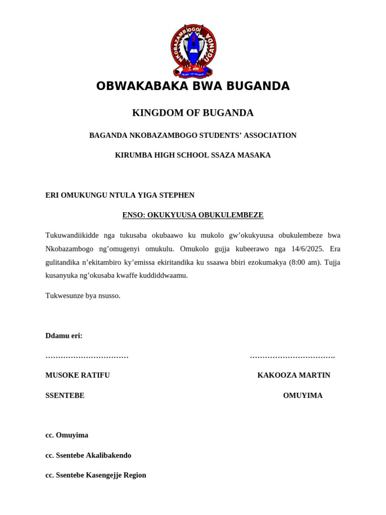 OBWAKABAKA BWA BUGANDA lincoln ss obuk | PDF