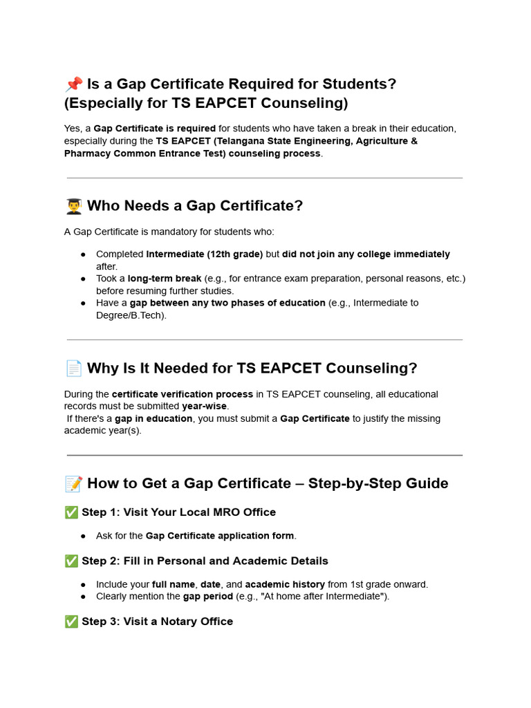 Everything About GAP Certificate | PDF