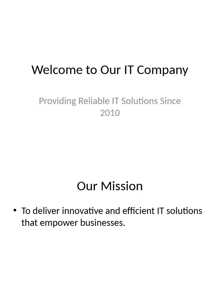 Reliable IT Solutions Since 2010 | PDF