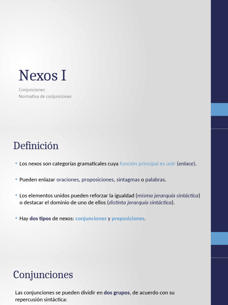 Tipos y Normativa de Conjunciones | PDF | Gramática | Sintaxis