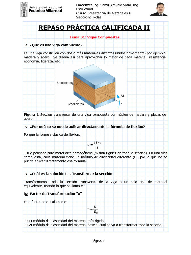 Repaso PC2 RESISTENCIA DE MATERIALES II | PDF | Viga (Estructura) | Hormigón