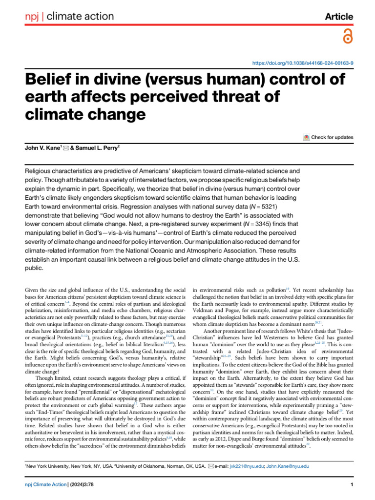 Divine Versus Human Control | PDF | Climate Change | Climate