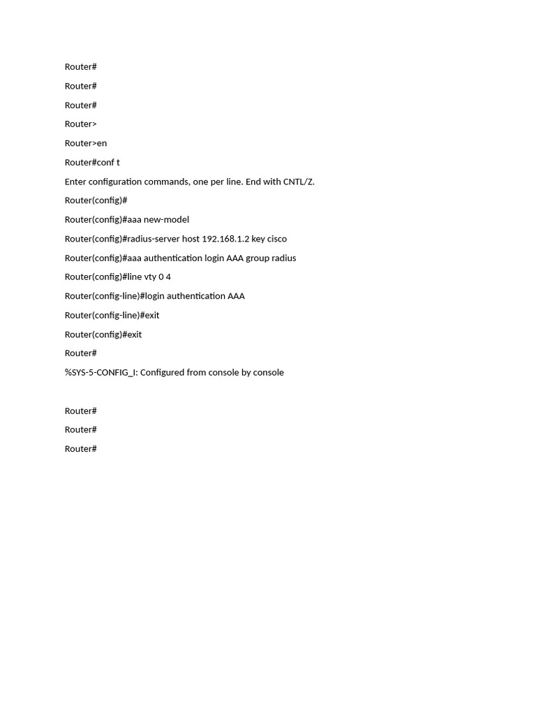 Router Configuration for AAA and RADIUS | PDF