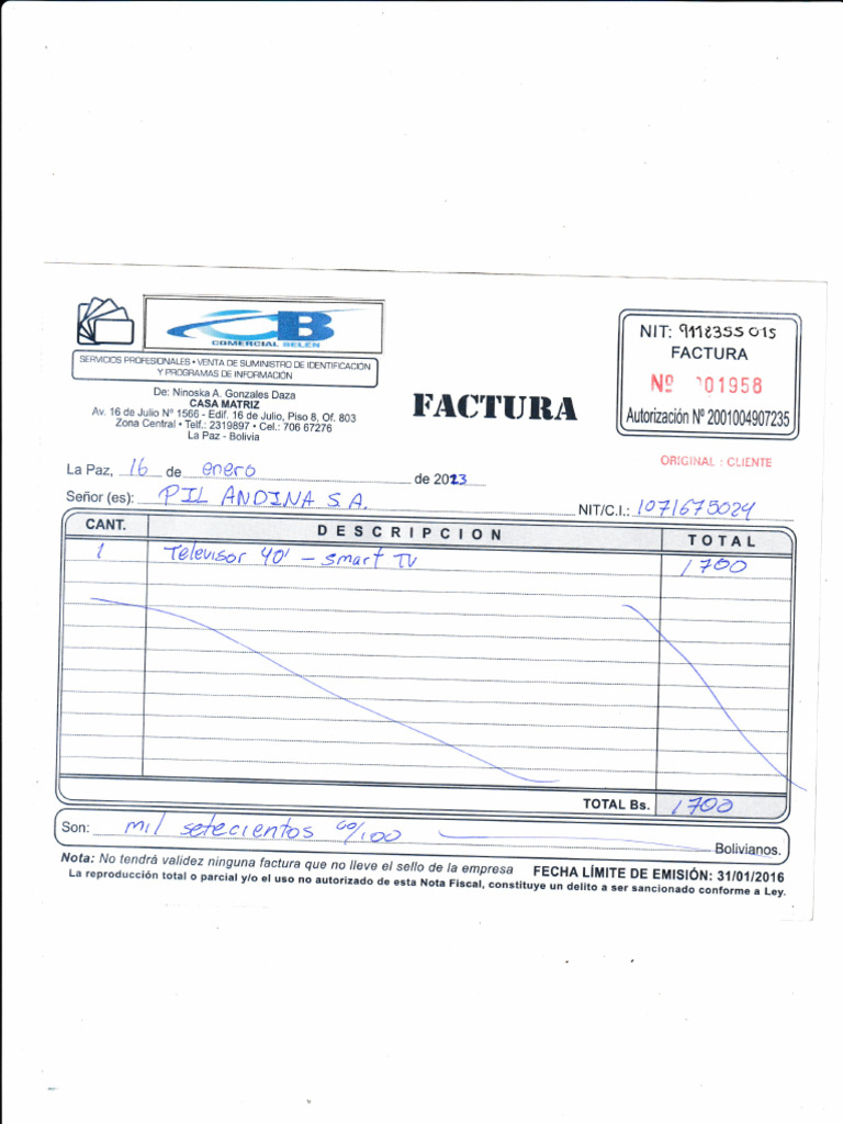 Facturas Recibidas Del Grupo 4 - Comercial Belén SRL | PDF