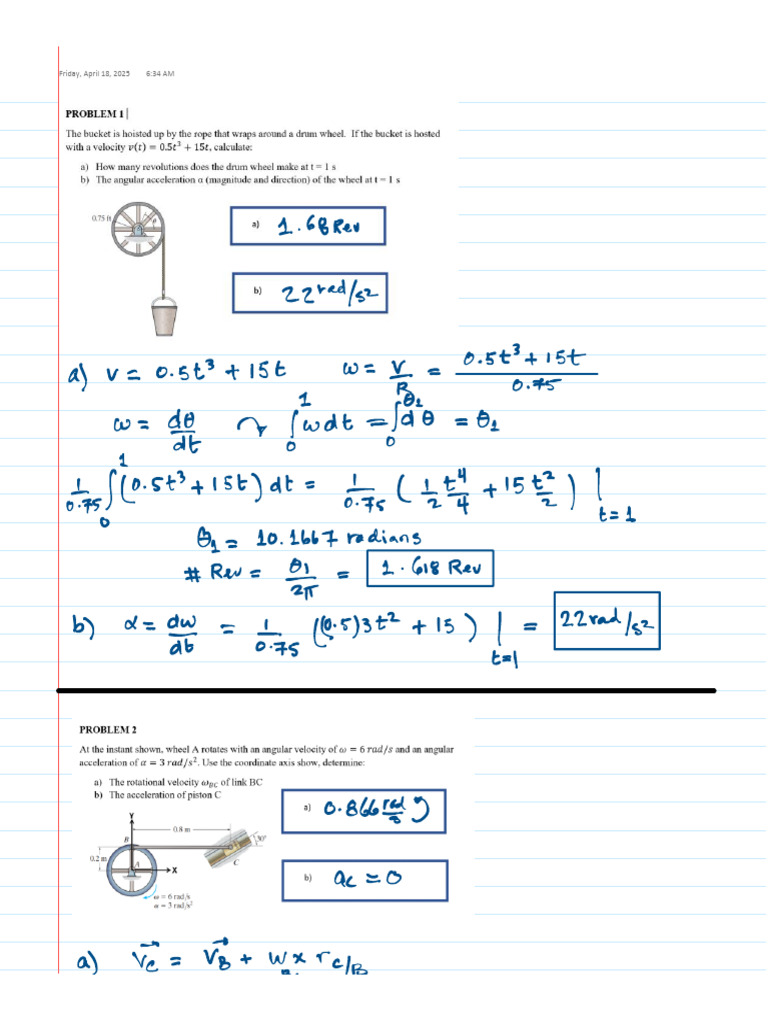 Dynamics Midterm 3 | PDF
