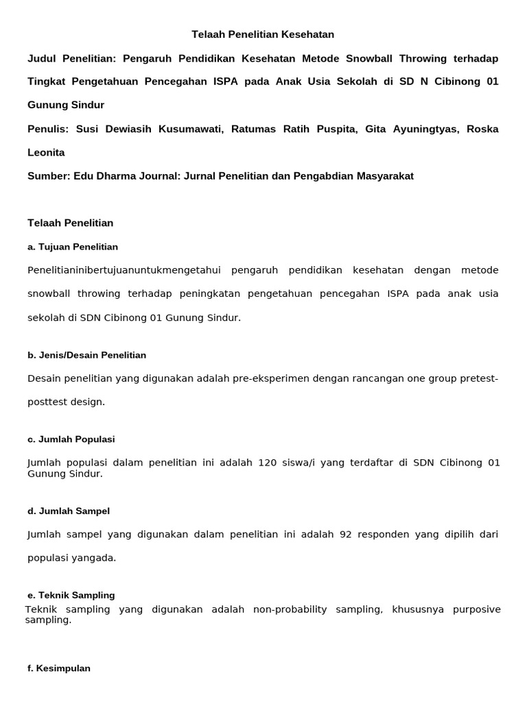 Pengaruh Metode Snowball Throwing | PDF