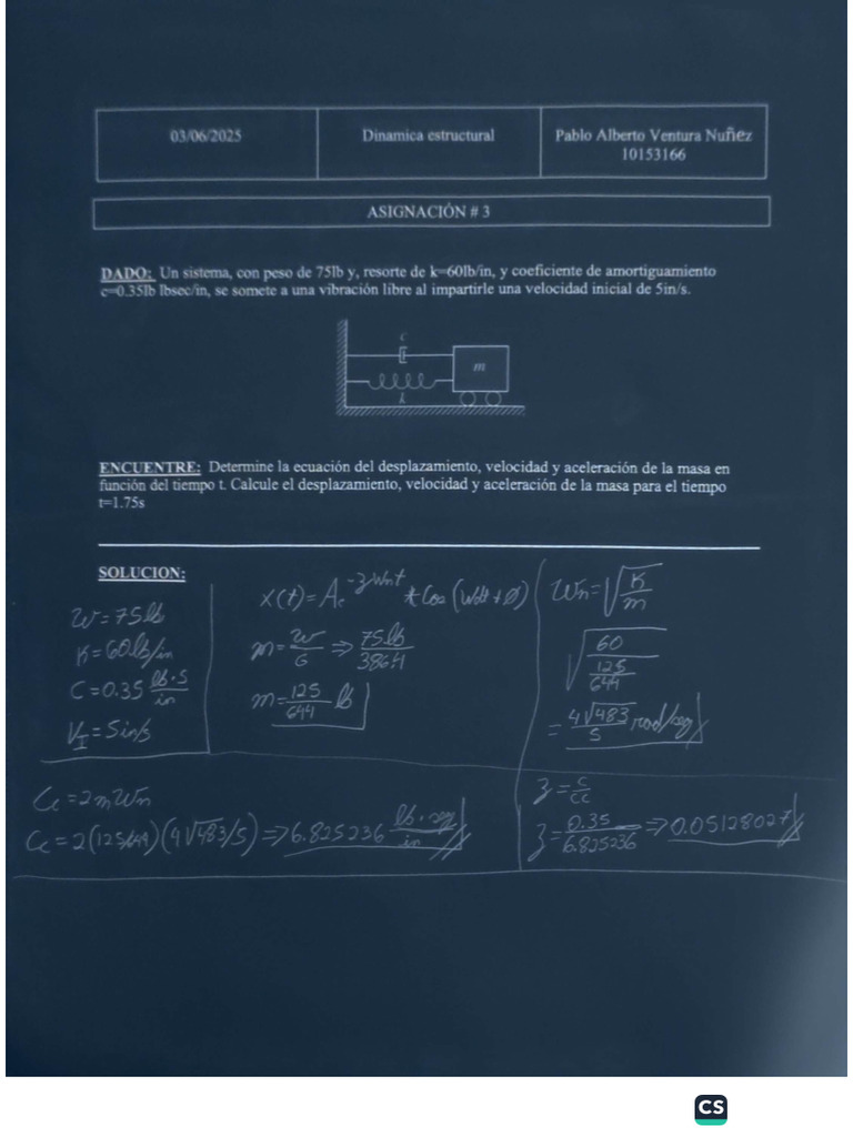 Asignación #3 Dinámica Estructural | PDF