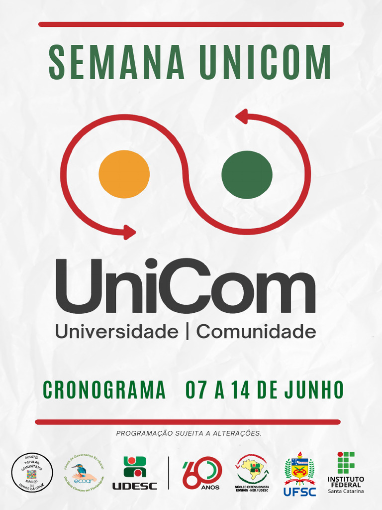 Cronograma Semana Unicom-3 | PDF