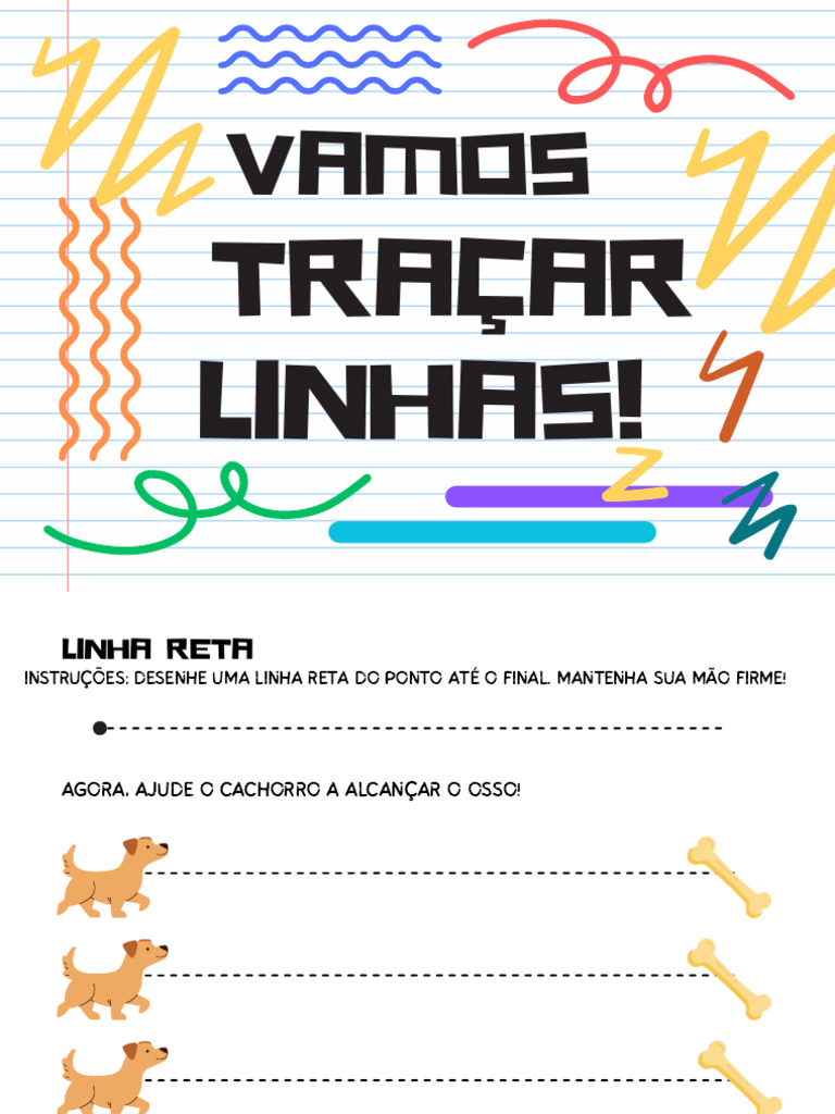 Let's Trace Lines Activity Worksheet in Notebook Paper Background Style ...