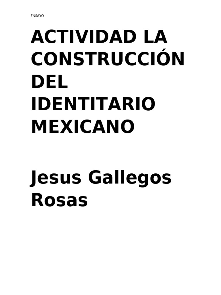 Construcción de la Identidad Mexicana | PDF | México | Ensayos