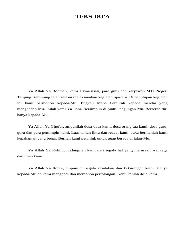Teks Do'a | PDF