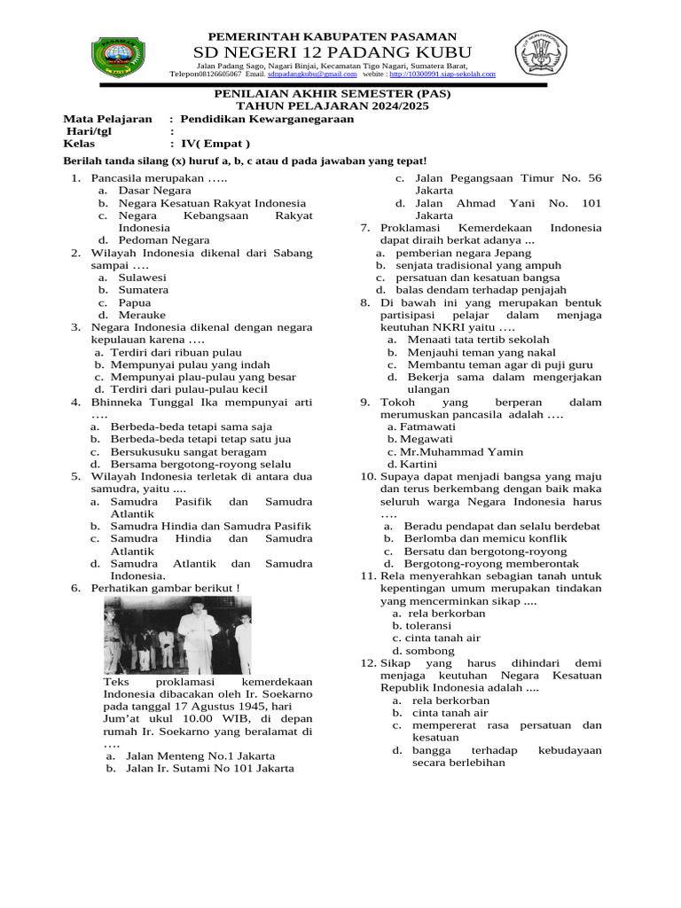 Pat Pendidikan Pancasila Kumer | PDF